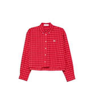 Miu Miu Check-pattern Cropped Shirt