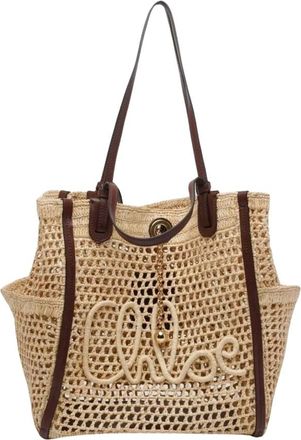 Chlo&eacute; Femme, Sacs, Brun, Taille: ONE Size Sac cabas Woody en raffia
