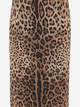 Dolce & Gabbana Womens Skirt Stretch Viscose Animal Print Multicolour
