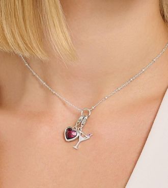 Thomas Sabo Pendentif en argent sterling 925 avec coeur &agrave; pierre rouge - Argent&eacute;