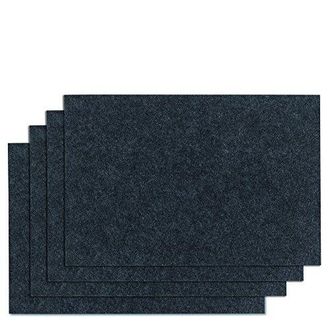KELA Tischset 4-teilig ALIA, Platzdeckchen 45 x 30 x 0,4 cm, Filz Platzsets abwaschbar, dunkelgrau