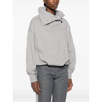 Sportmax Asymmetric High Neck with Press-Stud Fastening Sweater - Gray