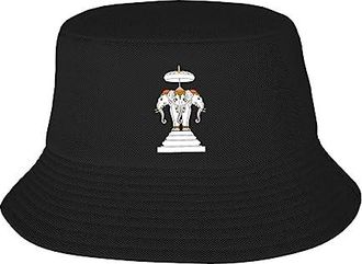 Generic Chapeau De Godet &Eacute;l&eacute;phant &Agrave; Trois T&ecirc;tes du Laos Femme Chapeau De P&ecirc;cheur Pliable Mode Bonnet Soleil, pour Sports, De P&ecirc;che, Plage, 56-58cm