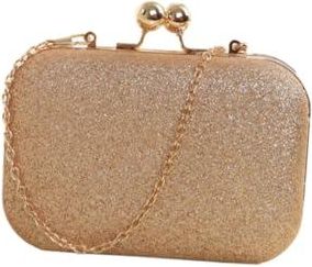 Hemoton Sac Bandouli&egrave;re Mini Cha&icirc;ne Dor&eacute;e &Eacute;l&eacute;gant pour Soir&eacute;e Femme Pochette Compacte pour Mariage Banquet et Cocktail Sac Main Portable pour T&eacute;l&eacute;phone et Car