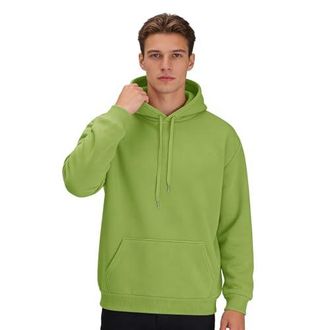 Generic Sweat &agrave; capuche surdimensionn&eacute; &agrave; manches longues pour homme, coupe classique, l&eacute;ger, couleur unie, avec poche kangourou et cordon de serrage, d&eacute;contra