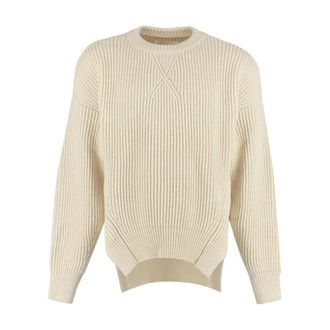 Jil Sander Rippstrick-Pullover mit Rundhalsausschnitt - - Knitwear - Herren - Wei&szlig; - S