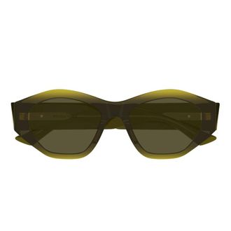 Bottega Veneta unisex, Accessoires, Vert, Taille: 53 MM Lunettes de soleil oeil de chat oversize