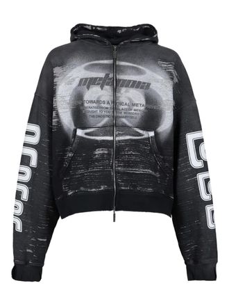 RRR123 hoodie zipp&eacute; &agrave; imprim&eacute; graphique - Noir