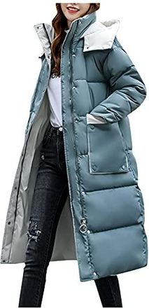 Generic Vestes pour femmes 2026 Manteaux mode veste manteau dext&eacute;rieur long doux chaud poche rembourr&eacute;e manteau &agrave; capuche, bleu, XXL