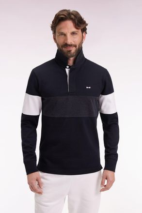 Eden Park Maillot &Agrave; Manches Longues En Jersey &Eacute;pais Noir Broderie Dos Coupe Droite