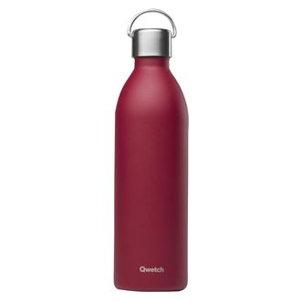 Qwetch Qwetch - Trinkflasche 600 ml Edelstahl Granat Active - Thermosflasche aus 90% recyceltem Inox - 24h Kalt & 12h Hei&szlig; - Isolierflasche, Auslaufsicher, B