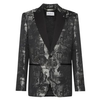 Philipp Plein Jacquard Blazer Lord Fit Skull - - Jackets - Herren - Schwarzk - XL