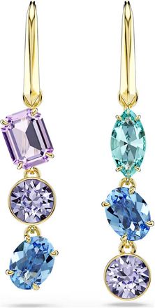 Swarovski Gema Drop-Ohrh&auml;nger Asymmetrisches Design, Verschiedene Schliffe, Mehrfarbig