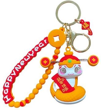 Generic Porte-cl&eacute;s chinois serpent du Nouvel An, porte-cl&eacute;s serpent de lann&eacute;e | Pendentif de sac classique en forme de serpent - Porte-cl&eacute;s serpent mignon pou