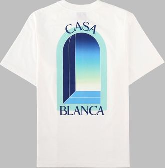 Casablanca Biological Cotton with Gradient Arch Print T-Shirt - White