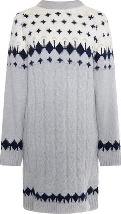 Usha Strickkleid Damen Grau Mehrfarbig