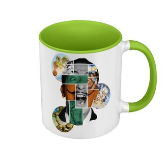Fabulous Tasse, Farbe Premium Qualit&auml;t, Gr&uuml;n - Salvadore Dali Collage Art K&uuml;nstler Malerei Surrealismus - Tasse mit Henkel und farbigem Innenraum