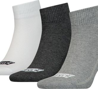 Levi's Chaussettes Mi Hautes En Coton Recycl&eacute; Logo Batwing Lot De 3 - Homme - Gris / Grey Combo - 39