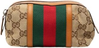 Gucci Pre-owned Canvas Pouch - - Pre-owned - Damen - Beige - ONE SIZE