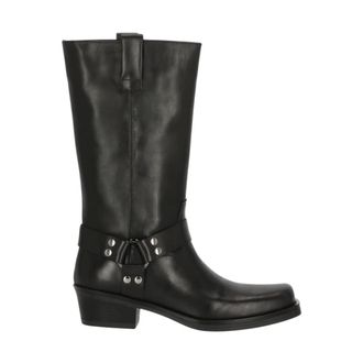 Julie Dee Bottes motardes carr&eacute;es &agrave; bride - Femme - Chaussures - Noir - Taille: 40 EU