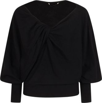 Alberta Ferretti Femme, Blouses et Chemises, Noir, Taille: 44 FR Chemise Noire en Laine M&eacute;rinos Soie Cachemire