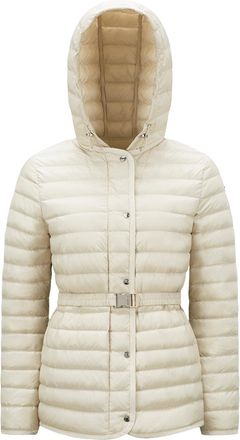 Moncler Moncler Oredon Hooded Mid-length Down Jacket, Women, White, Size: 2