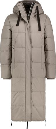 Sublevel Damen Steppmantel lang mit großer Kapuze middle-brown M