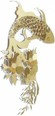 Hanah Home Elegant Gold Decorative Metal Wall Accessory, 58 x 87 cm | 100% Steel, 1.2 mm Thickness | Lightweight 1.5 kg | Perfect for Modern Home Decor