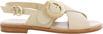 Frau Femme, Chaussures, Beige, Taille: 36 EU 85M9 Flat Sandal