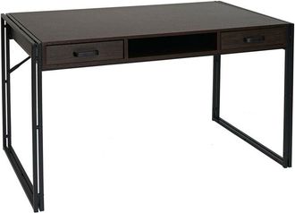 Hhg Schreibtisch HHG-594, Bürotisch Computertisch, 122x70cm 3D-Struktur dunkelbraun