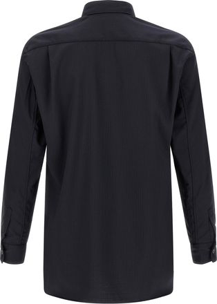 Comme Des Gar&ccedil;ons Pinstripe Wool Blend Shirt - Navy