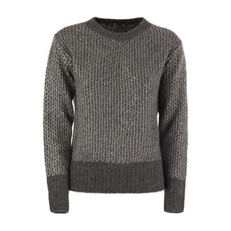 Herno Sequin Strickpullover mit Rundhalsausschnitt - - Knitwear - Damen - Grau - XL