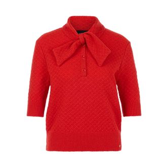Marc Cain Strickshirt mit Schluppe - - Knitwear - Damen - Rot - XS