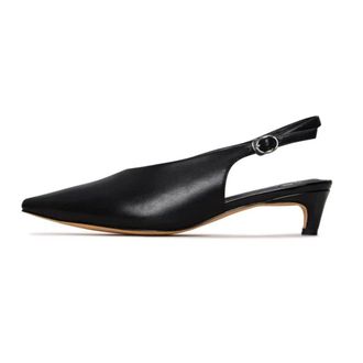 Cesare Gaspari Minimalistische Slingback Kitten Heels - Schwarz - - Shoes - Damen - Schwarzk - 38 EU