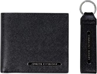 A|X Armani Exchange Homme, Accessoires, Noir, Taille: ONE Size Portefeuille Bifold en Cuir avec Plusieurs Fentes pour Cartes