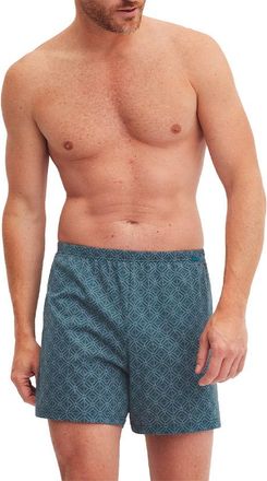 CALIDA Herren Boxershorts blau Baumwolle gemustert