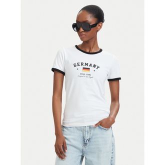 Guess T-Shirt W6YI16 K3995 Wei&szlig; Slim Fit