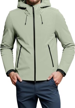 Generic Funktionsjacke Herren Wasserdicht, Regenjacke Herren mit Kapuze Übergangsjacke mit Reißverschlusstasche Winddicht Outdoorjacke Lässige Windjacke Warme