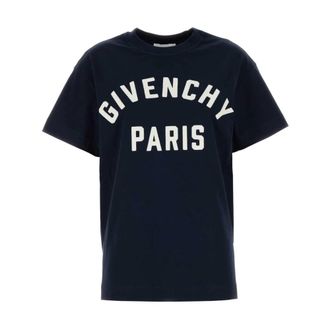 Givenchy T-Shirt mit Logo-Print und Rundhalsausschnitt - - Tops - Damen - Blau - S