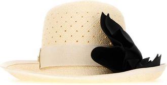 Valentino Garavani unisex, Accessoires, Beige, Taille: 57 CM Chapeau de paille VLogo Signature