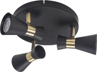 Forlight Forlight - Eufo Dreifach-Deckenleuchte in Schwarz mit Gold-Finish für GU10-Leuchtmittel