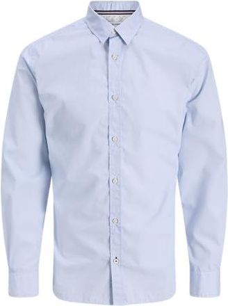 Jack & Jones Jjmatheo Print Detail Shirt L/S imprimé, Blanc, XL Hommes