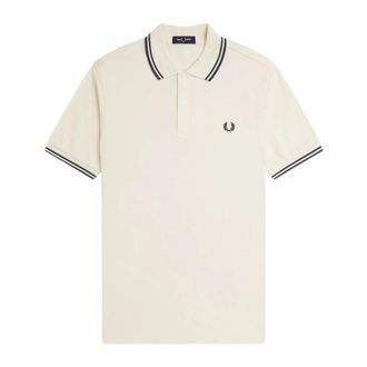 Fred Perry Gestreiftes Baumwoll-Poloshirt - - Tops - Herren - Beige - M