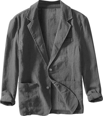 Generic Sommer Sakko Herren Leinen Leicht Sportlich Sportsakko Blazer Herren Sommer Große Größen Sakkos für Herren EIN-Knopf Business Anzug Jacken Sport Mante