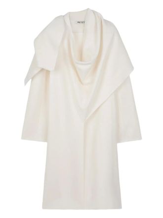 Ports 1961 manteau drap&eacute; &agrave; col b&eacute;nitier - Blanc