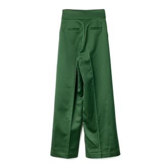 Viktor & Rolf Pleated Satin Trousers - Green