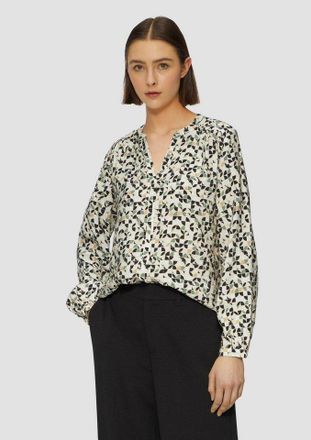 s.Oliver Langarmbluse Bluse Bluse aus Viskosemix mit Raffung