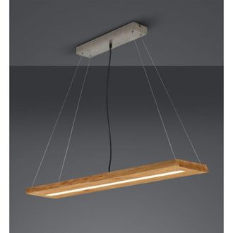 Trio led Pendelleuchte brad stufenweise dimmbar mit Naturholz, Breite 100cm