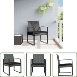 vidaXL Terrassenstuhl - Garten-Esszimmerst&uuml;hle 2 Stk. Dunkelgrau PP-Rattan