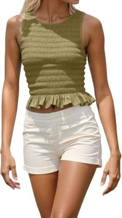 Generic D&eacute;bardeur Femme Maillot De Corps Haut d&eacute;contract&eacute; &agrave; &eacute;paules Froides pour Femmes avec Un Design nou&eacute; dans Le Dos id&eacute;al pour des journ&eacute;es d&eacute;t&eacute; ou des so